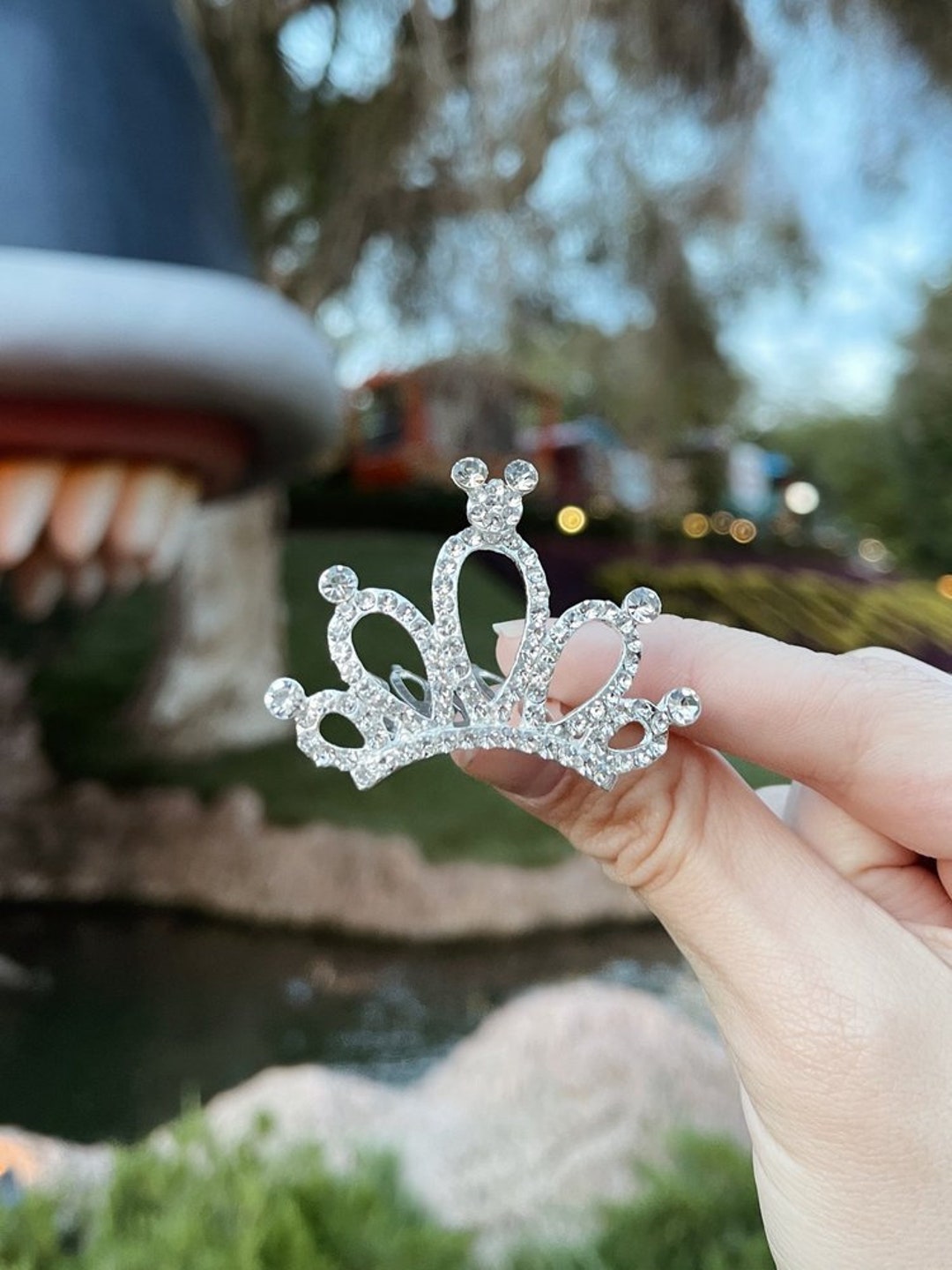 The Tiana Mickey Mouse Ear Mini Tiara Hair Comb - Disney Flower Girls ...