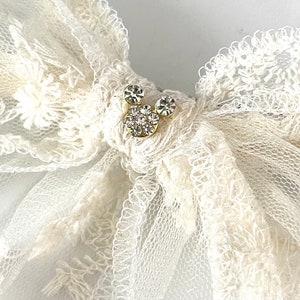 The Mickey Mouse Coquette Hair Bow - Ivory Lace - Etsy