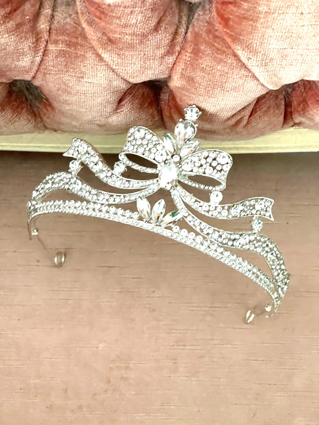 The Cinderella Rhinestone Bow Tiara - Disney - Silver - Etsy