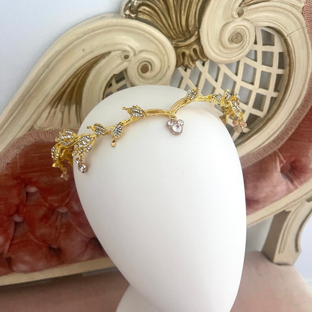 Laurel Leaf Mickey Mouse Ear Headpiece - Gold - Etsy