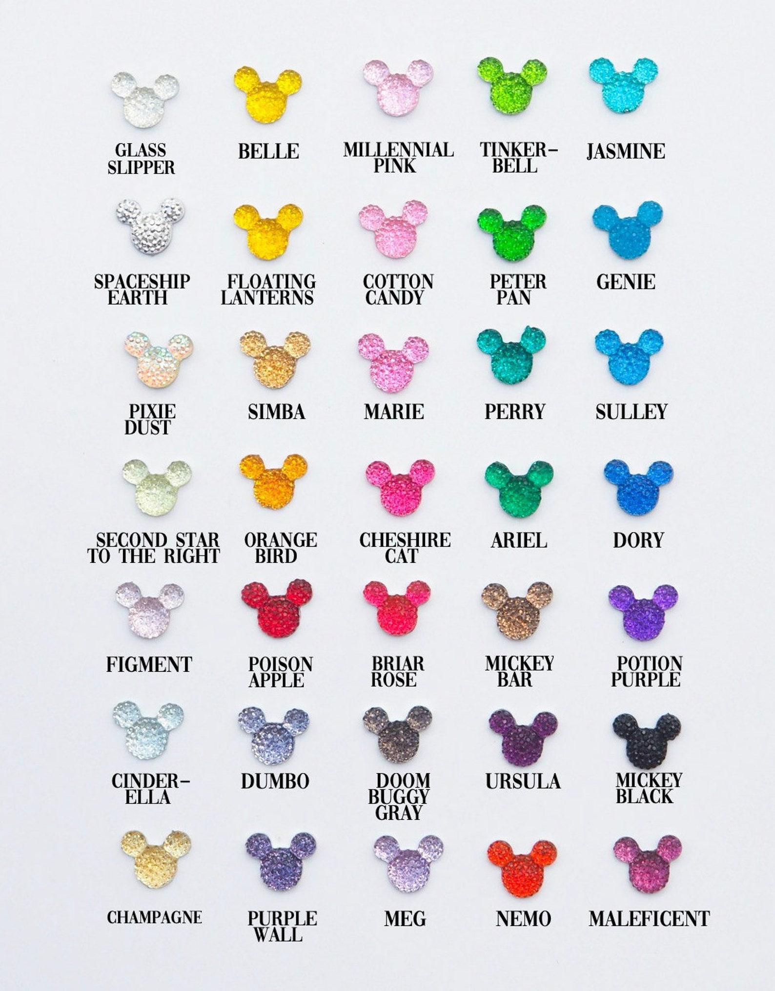Disney Mickey Mouse Ears HAIR SWIRLS Set of 6 - Etsy