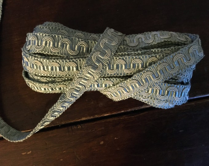 Vintage Upholstery Gimp Powder Blue Straight Edging for Foot Stool or ...