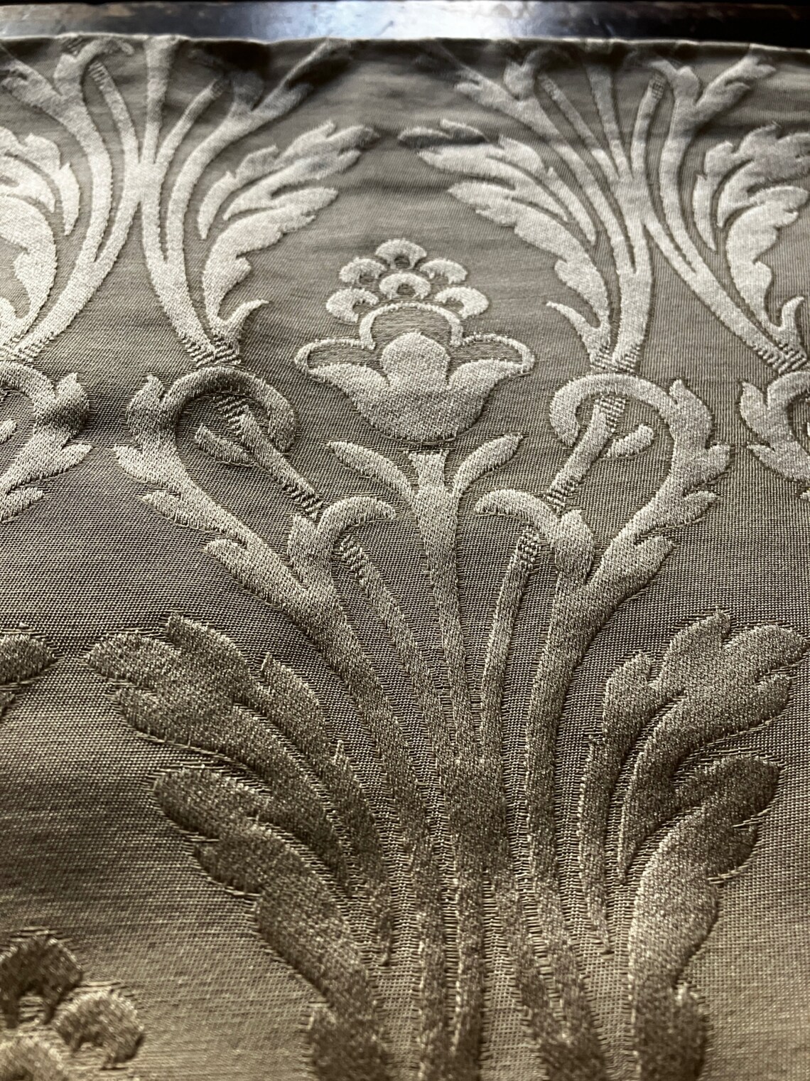 Damask Jacquard Upholstery Fabric With Embossed Floral & Fauna Motif in ...