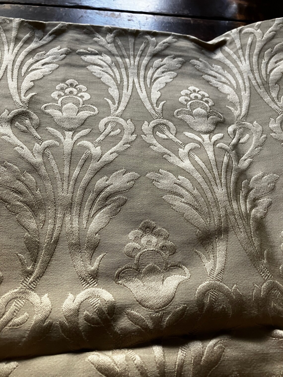 Damask Jacquard Upholstery Fabric With Embossed Floral & Fauna Motif in ...