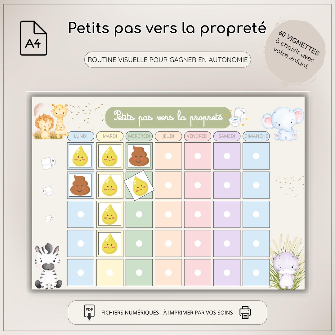 Printable Potty Training Chart for Children – Gentle Potty Training ...