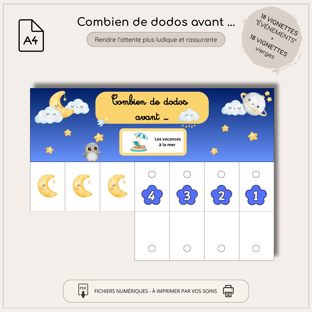 “how Many Sleeps Until…” Table – Children’s Countdown – Educational ...