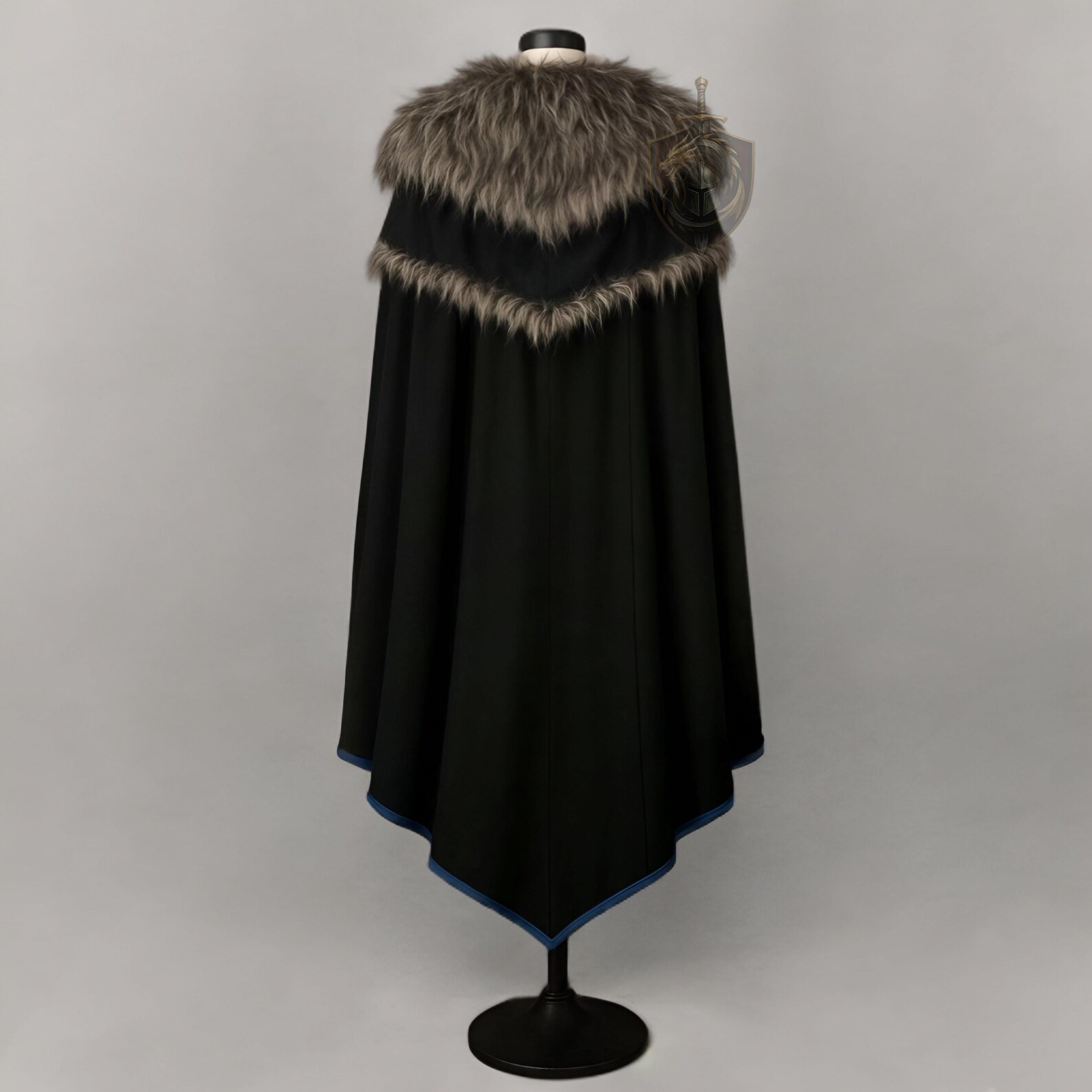 Medieval Black Leather Cloak With Fur Trim | Viking Warrior Cosplay ...