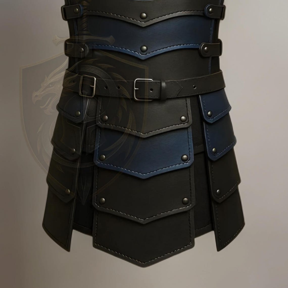Black Blue Viking Leather Armor With Vegvisir Norse Compass | Medieval ...