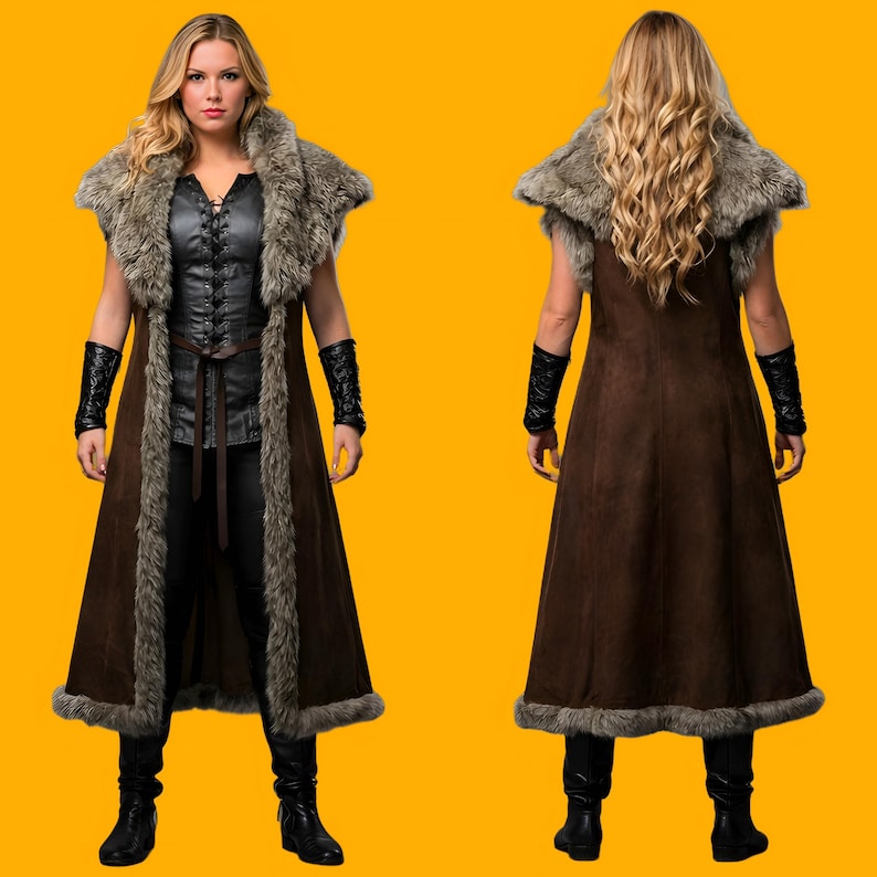 Handcrafted Cowhide Medieval Fur Coat Viking Warrior Costume Norse ...