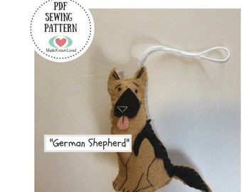 Felt Dog Pattern, Felt German Shepherd, Easy Sewing PDF, Felt Dog ...