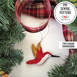 Hummingbird Sewing Pattern PDF, Felt Hummingbird, DIY Hummingbird ...
