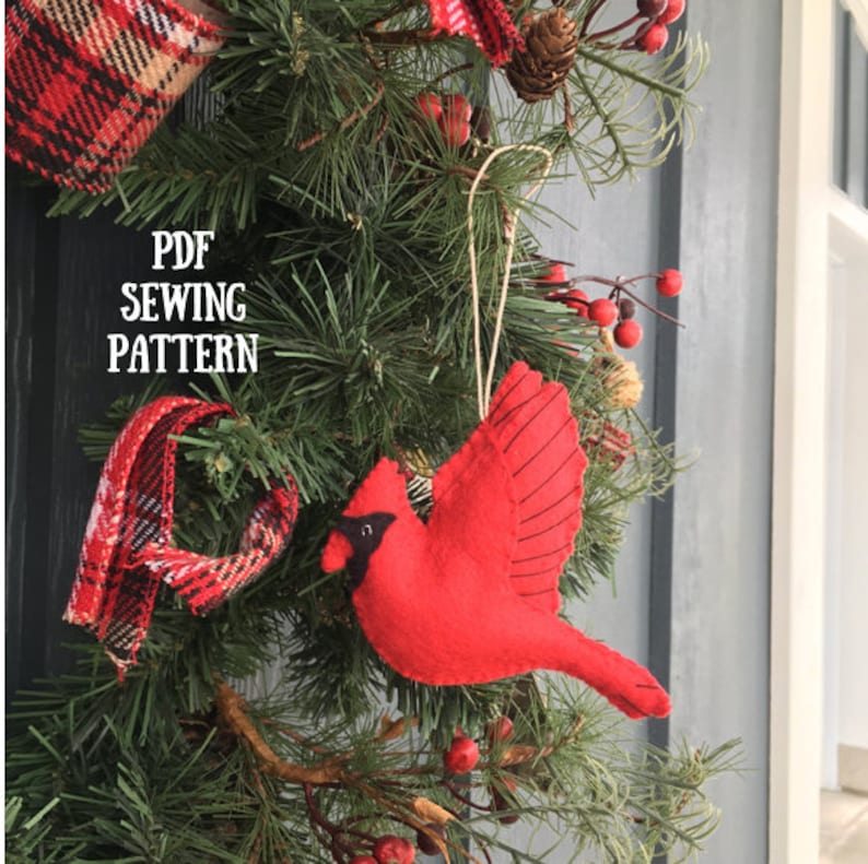 Cardinal Sewing Pattern PDF Felt Cardinal Cardinal Ornament - Etsy Hong ...