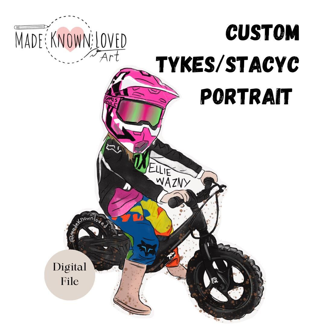 Digital Stacyc Cartoon Portrait PDF Tykes Racer Gift Motocross Art, - Etsy