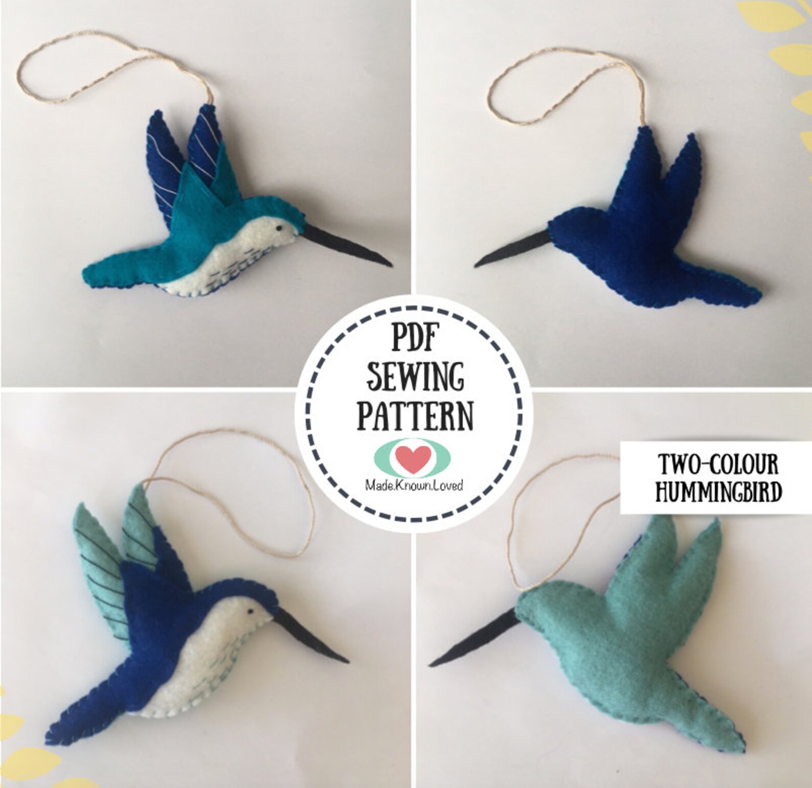 Hummingbird Sewing Pattern PDF Felt Hummingbird DIY - Etsy