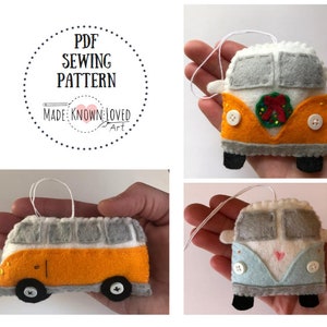 Felt Camper Van Ornament Sewing Pattern: 3-in-1 VW Bus (PDF Pattern) - Etsy