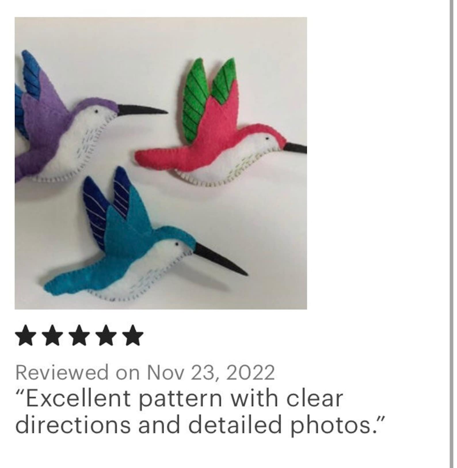 Hummingbird Sewing Pattern PDF Felt Hummingbird DIY - Etsy