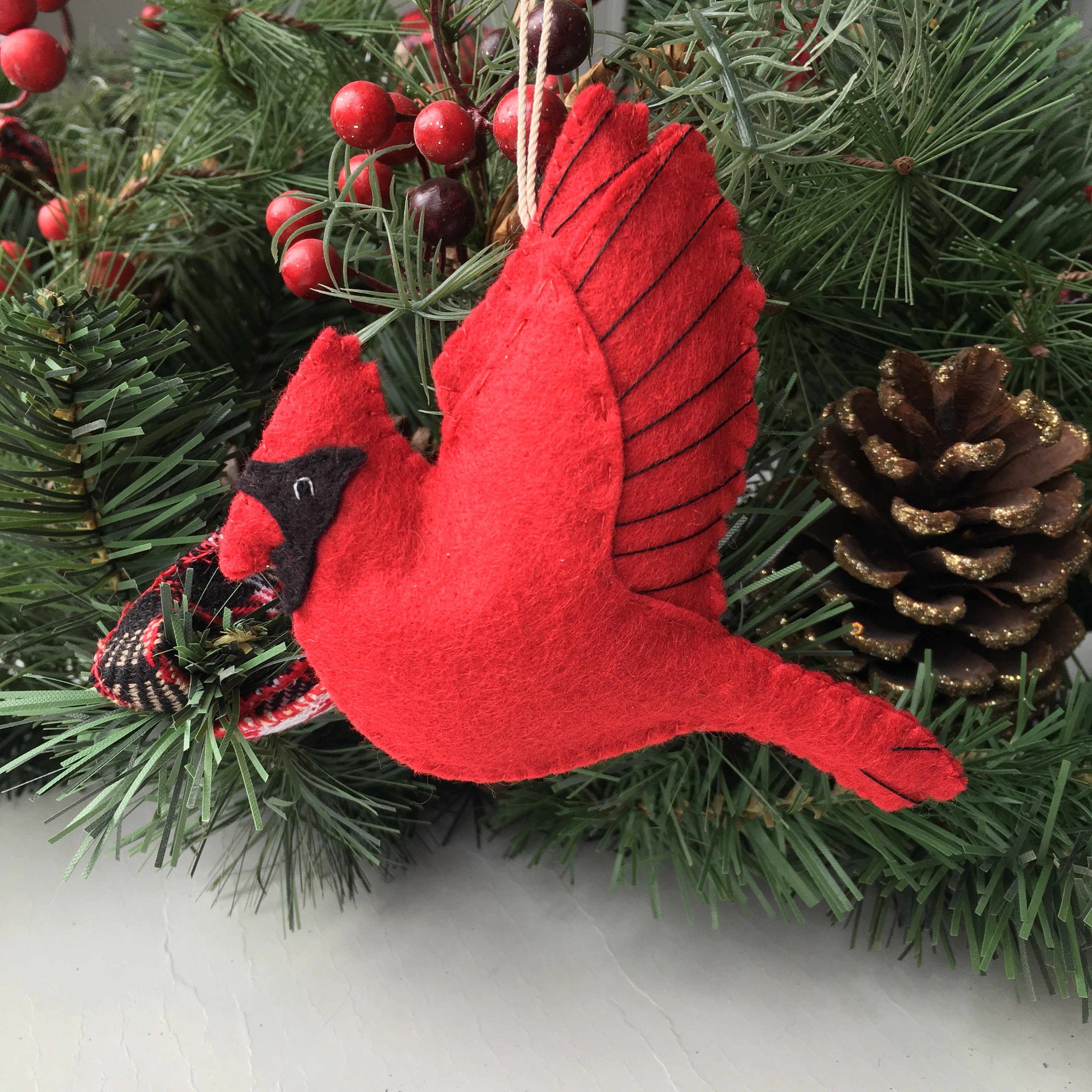 Cardinal Sewing Pattern PDF Felt Cardinal Cardinal Ornament | Etsy