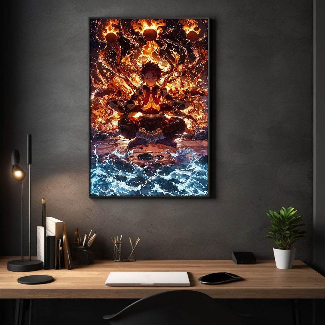 Tanjiro Meditation - Demon Slayer - Anime Canvas Print - Office, Modern ...