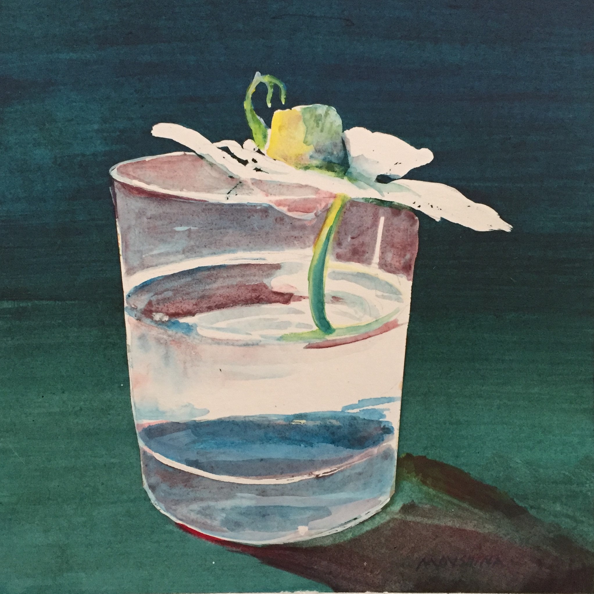A Glass of Water Still Life No 3 Original Watercolor Painting | Etsy