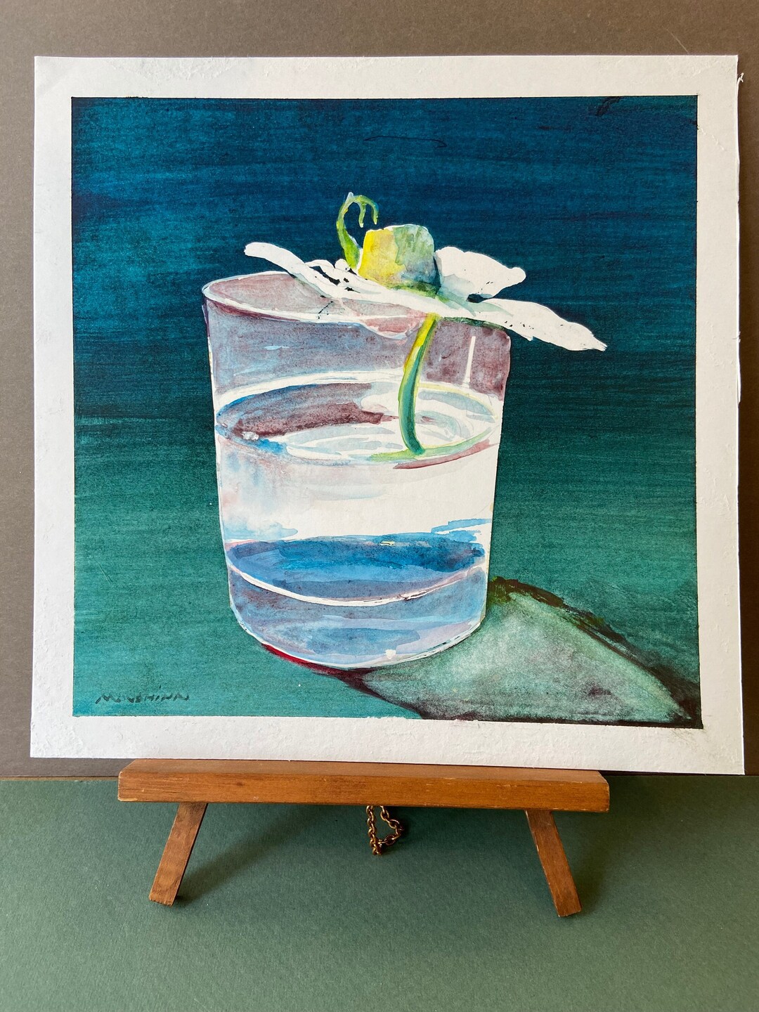 A Glass of Water Still Life No 3 Original Watercolor Painting by Marina ...