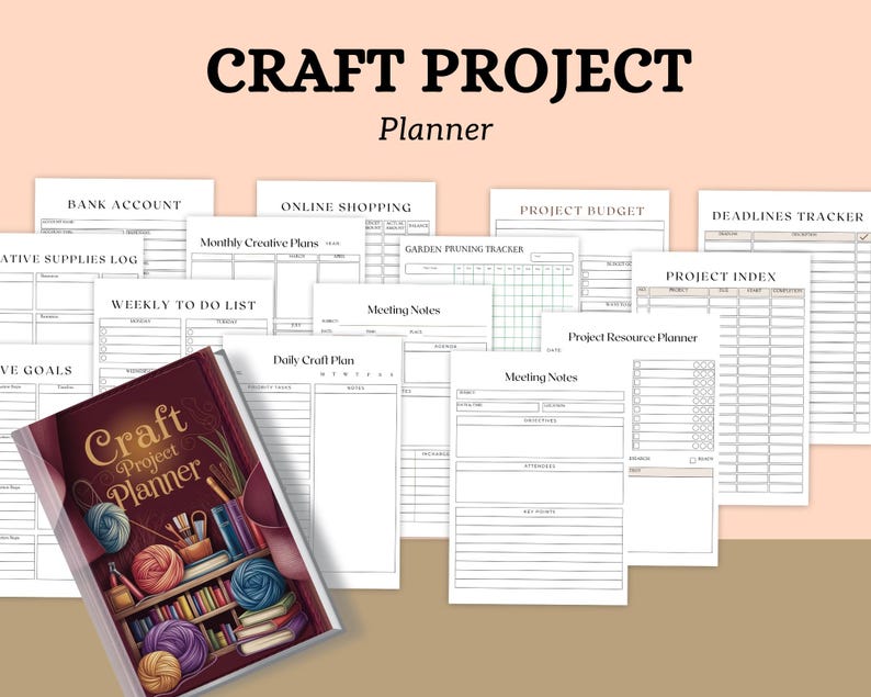 Craft Project Planner, Sewing, Knitting, DIY (printable PDF) - Etsy