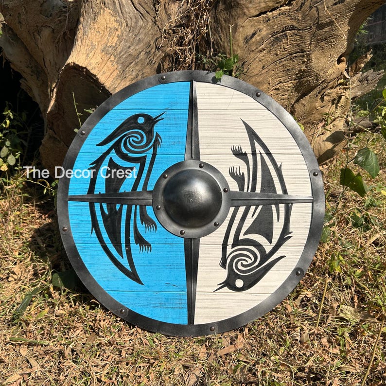 Handcrafted Wooden Eivor Valhalla Shield - Norse Mythology Wall Decor ...