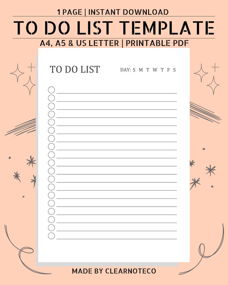 Minimalist To-do List Printable: Daily Planner With Priorities (PDF ...