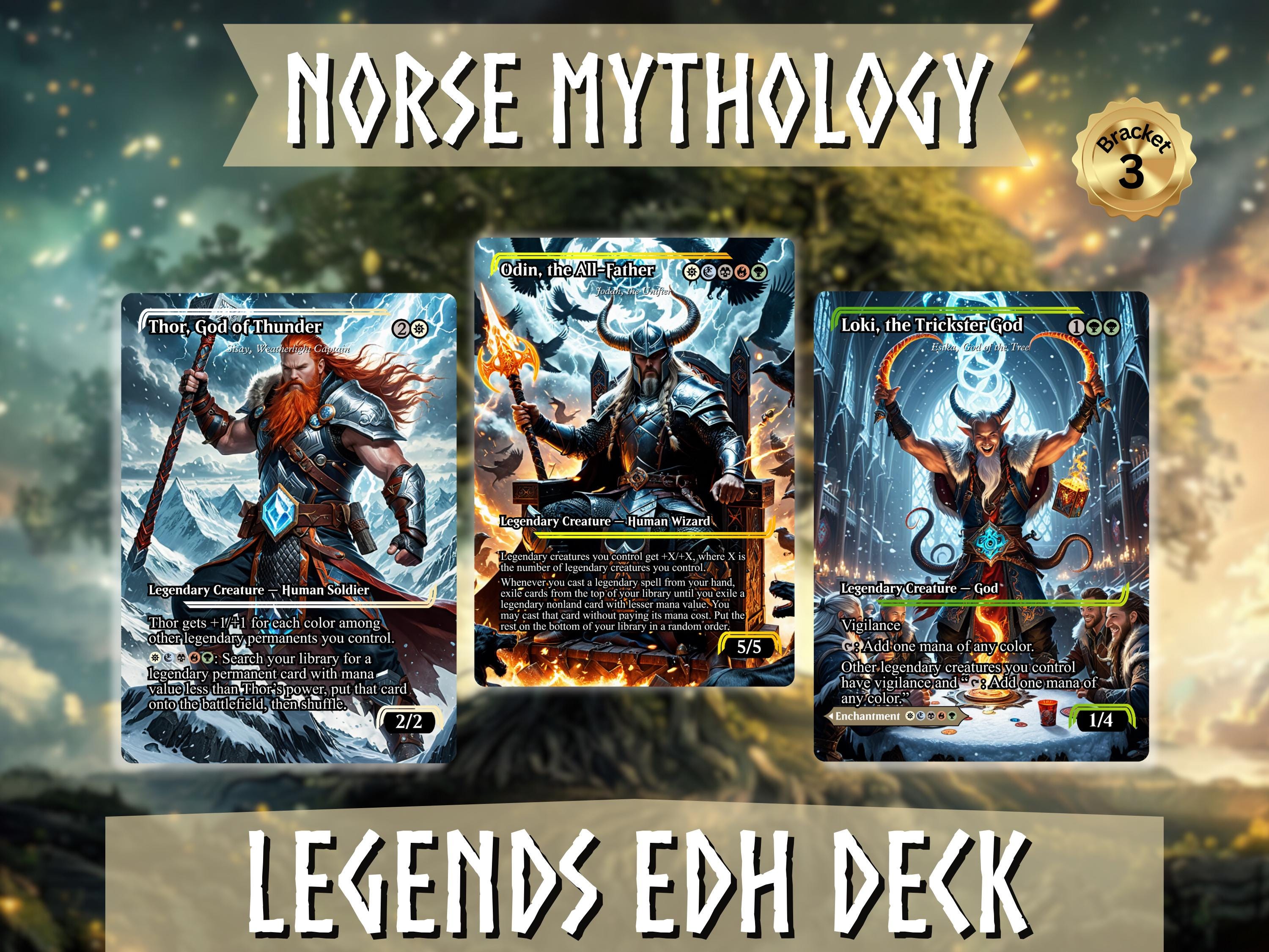Custom Norse Mythos Themed Legends EDH Proxy Alt-art Deck. Ready to ...