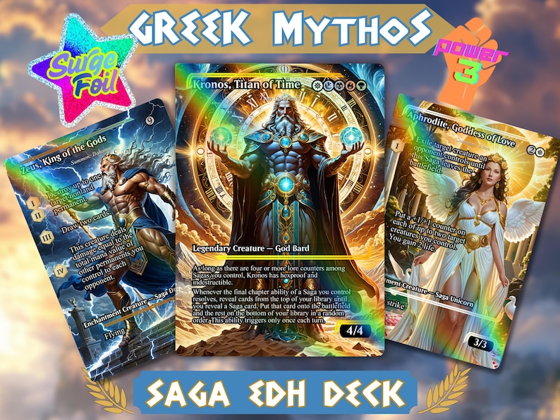 Ready to Play! Surge Foil Greek Mythos Saga EDH Commander Proxy Deck - Etsy