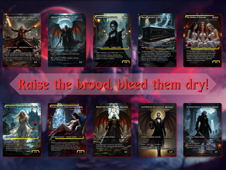 Custom Dracula-themed Vampire EDH Proxy Alt-art Deck. Ready to Play! - Etsy