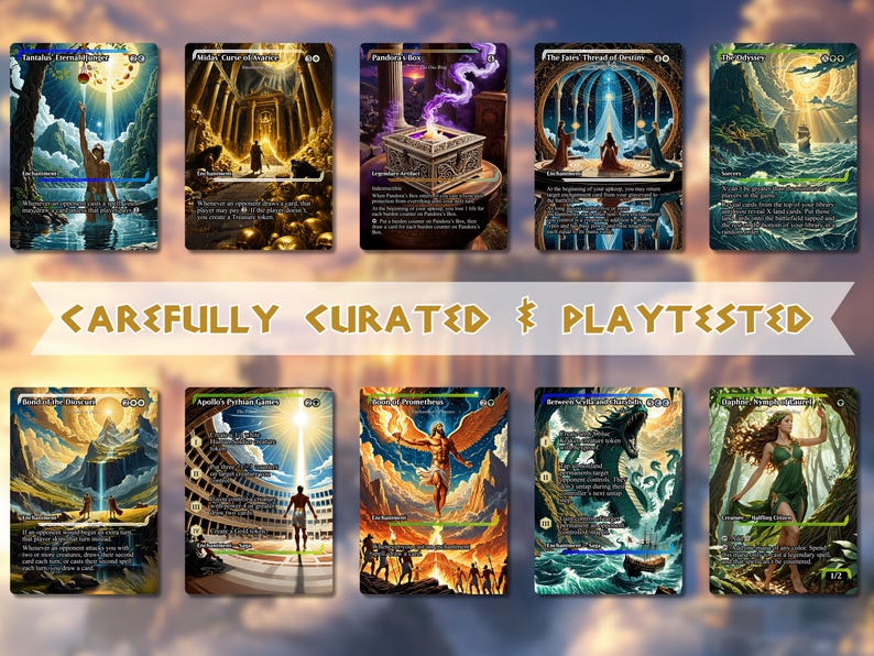 Custom Greek Mythos Themed Saga EDH Proxy Alt-art Deck. Ready to Play ...