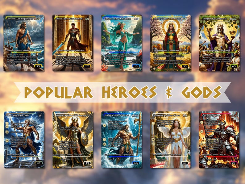 Custom Greek Mythos Themed Saga EDH Proxy Alt-art Deck. Ready to Play ...