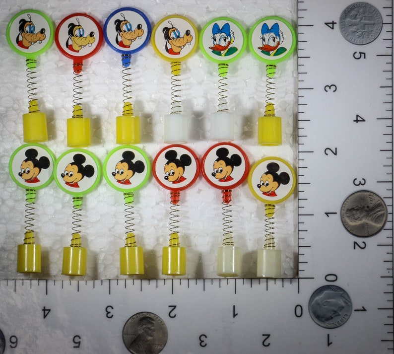 Vintage Disneyana Whimsical Fun Lot of Springy Disney Pencil Toppers 12 ...