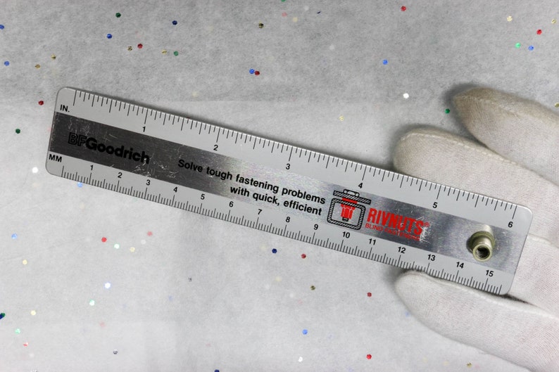 B F Goodrich • Advertising Promotion 6”/15.5 Cm Ruler • RIVNUTS BLIND ...
