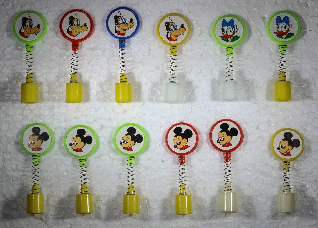 Vintage Disneyana * Whimsical Fun Lot of Springy Disney Pencil Toppers ...