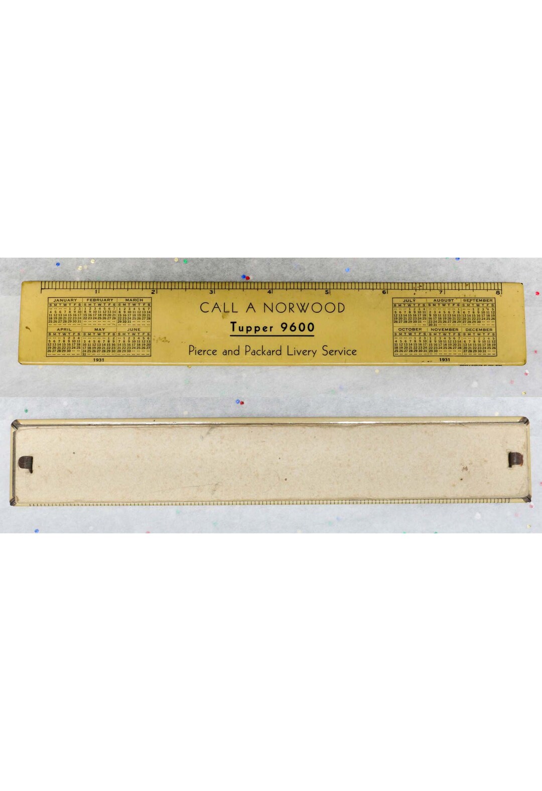 Rare Tin Celluloid 1931 Ink Blotter Calendar Ruler Automobilia ...