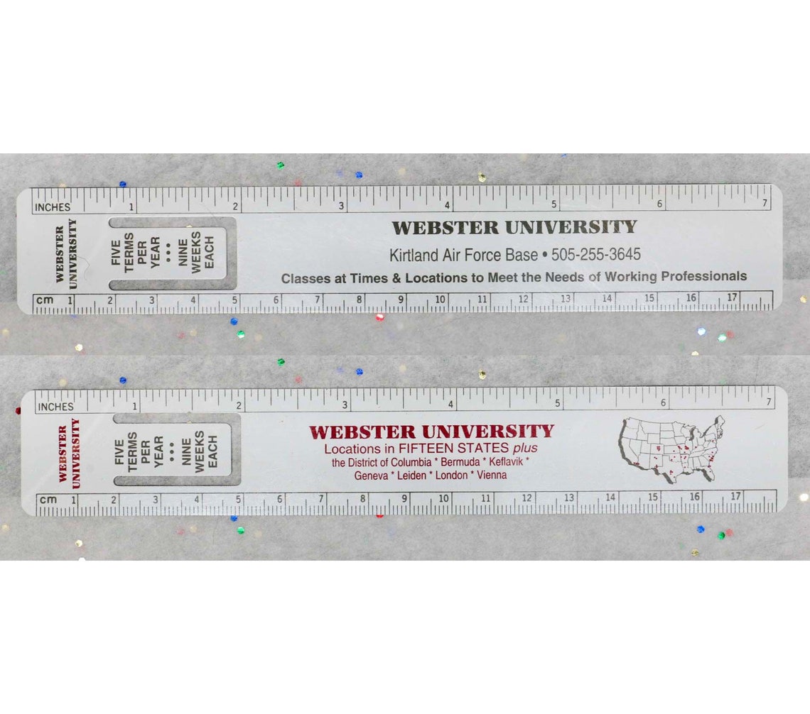 WEBSTER UNIVERSITY Flexible Bookmark Ruler Kirtland Air Force Base ...