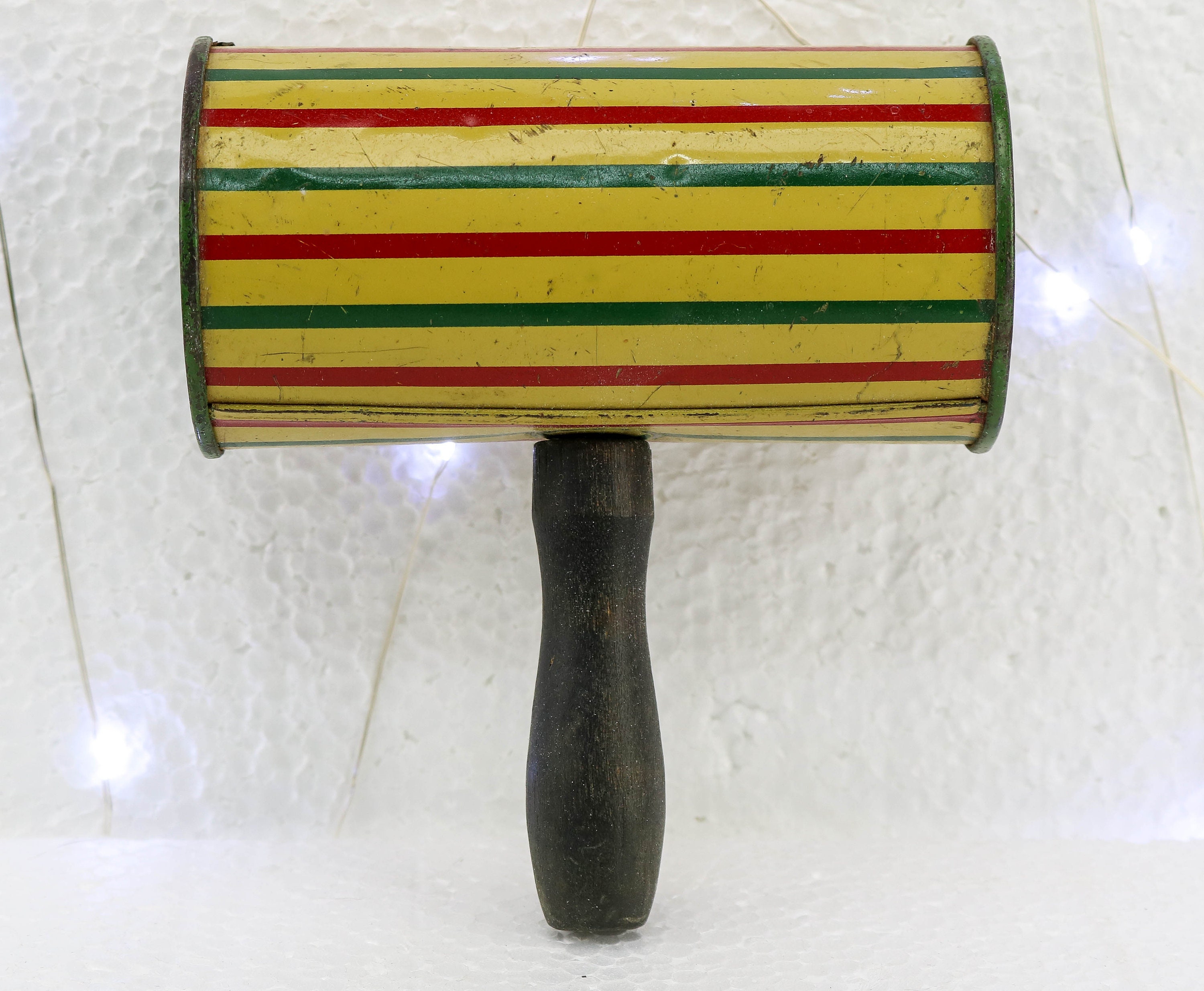 Rare Find - Antique Non-holiday Pattern Green & Red Stripes Mallet ...