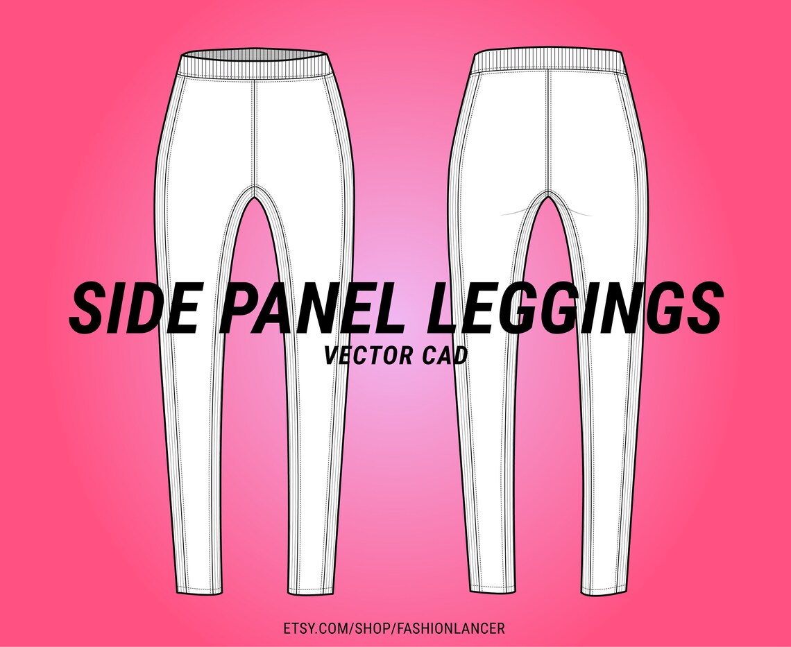 Side Panel Leggings CAD Sketch Digital Illustration Vector - Etsy