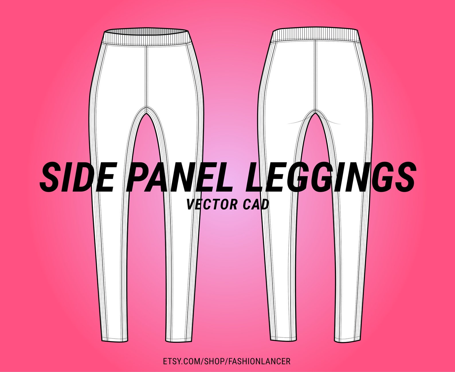 Side Panel Leggings CAD Sketch Digital Illustration Vector - Etsy