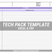 TECH PACK TEMPLATE 9 Pages for Fashion + Apparel Technical Design ...