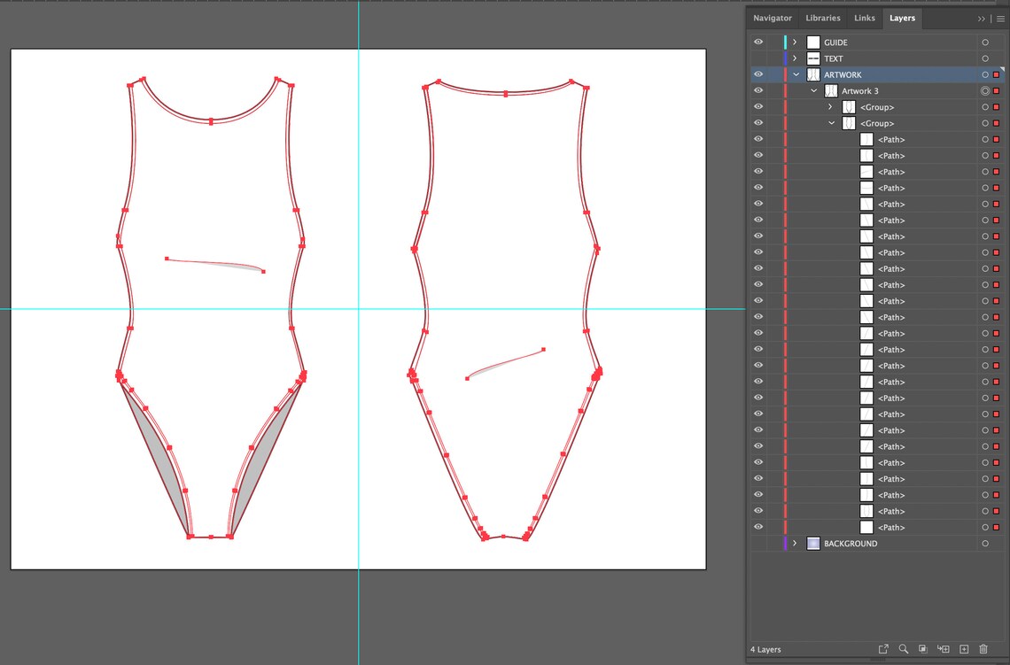 Bodysuit / Bathing Suit / Swimsuit CAD Sketch Digital Illustration ...