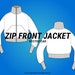 Zip up Jacket / Zip Front Sweatshirt / Sweater CAD Sketch Digital ...