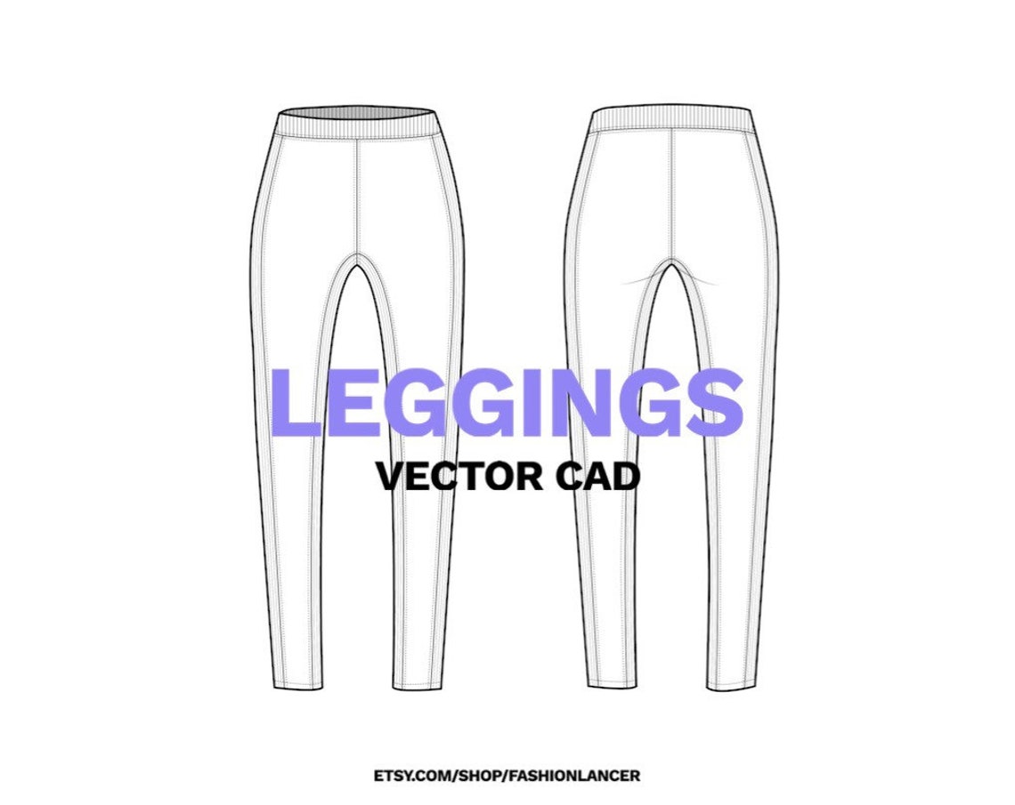 Side Panel Leggings CAD Sketch Digital Illustration Vector - Etsy