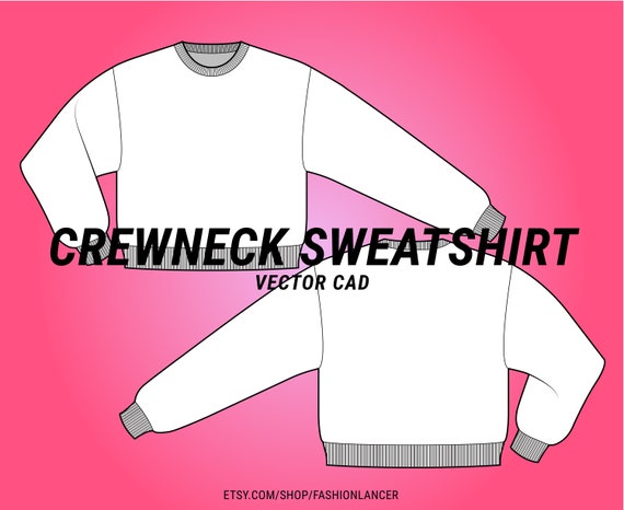Crewneck Sweatshirt Template Vector