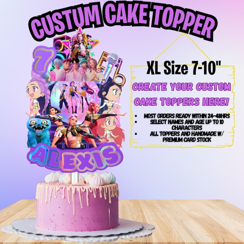 Custom Kpop Hunters V2 Cake Topper Cupcake Toppers for Theme Party ...