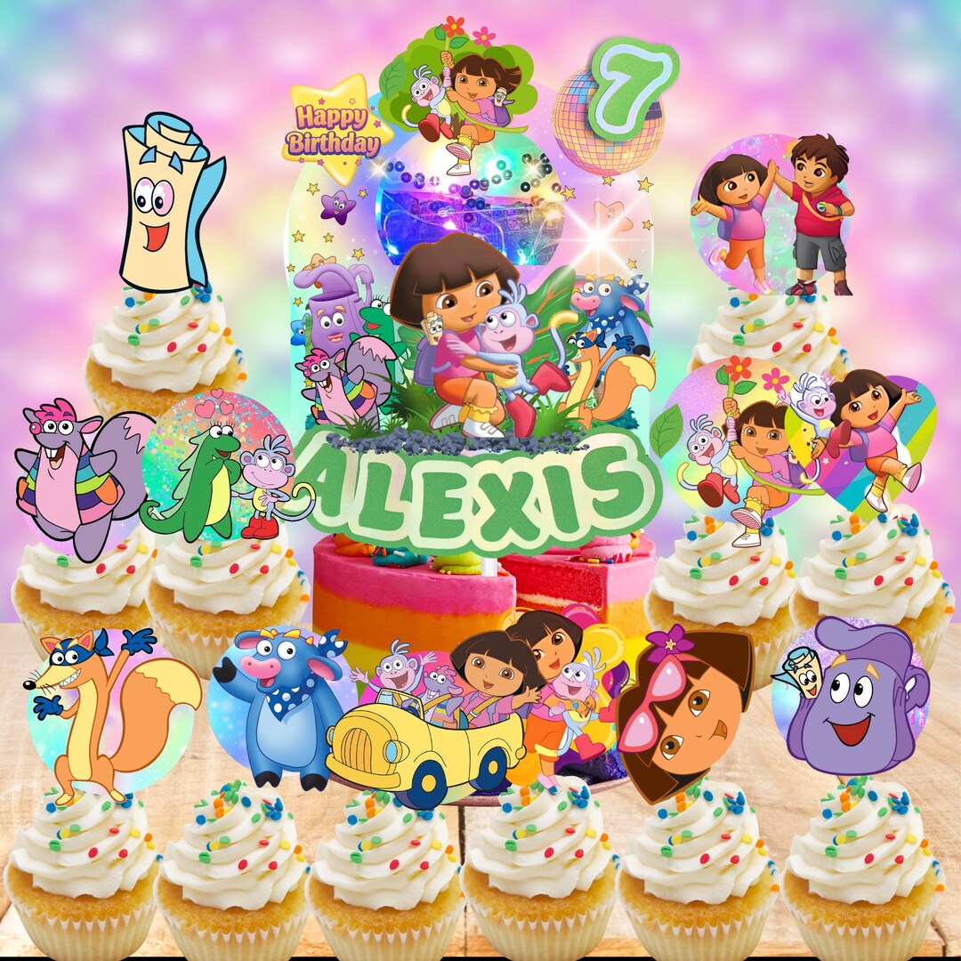 Custom Doora Cake Topper Cupcake Toppers for Theme Party Decoration ...