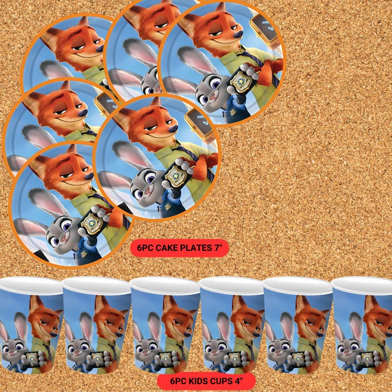 Zootopia Tableware Honeycomb Table Hanging Swirls Theme Party ...
