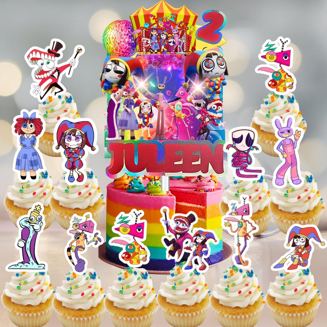Custom Diggy Circus Clown Cake Topper Cupcake Toppers for Theme Party ...