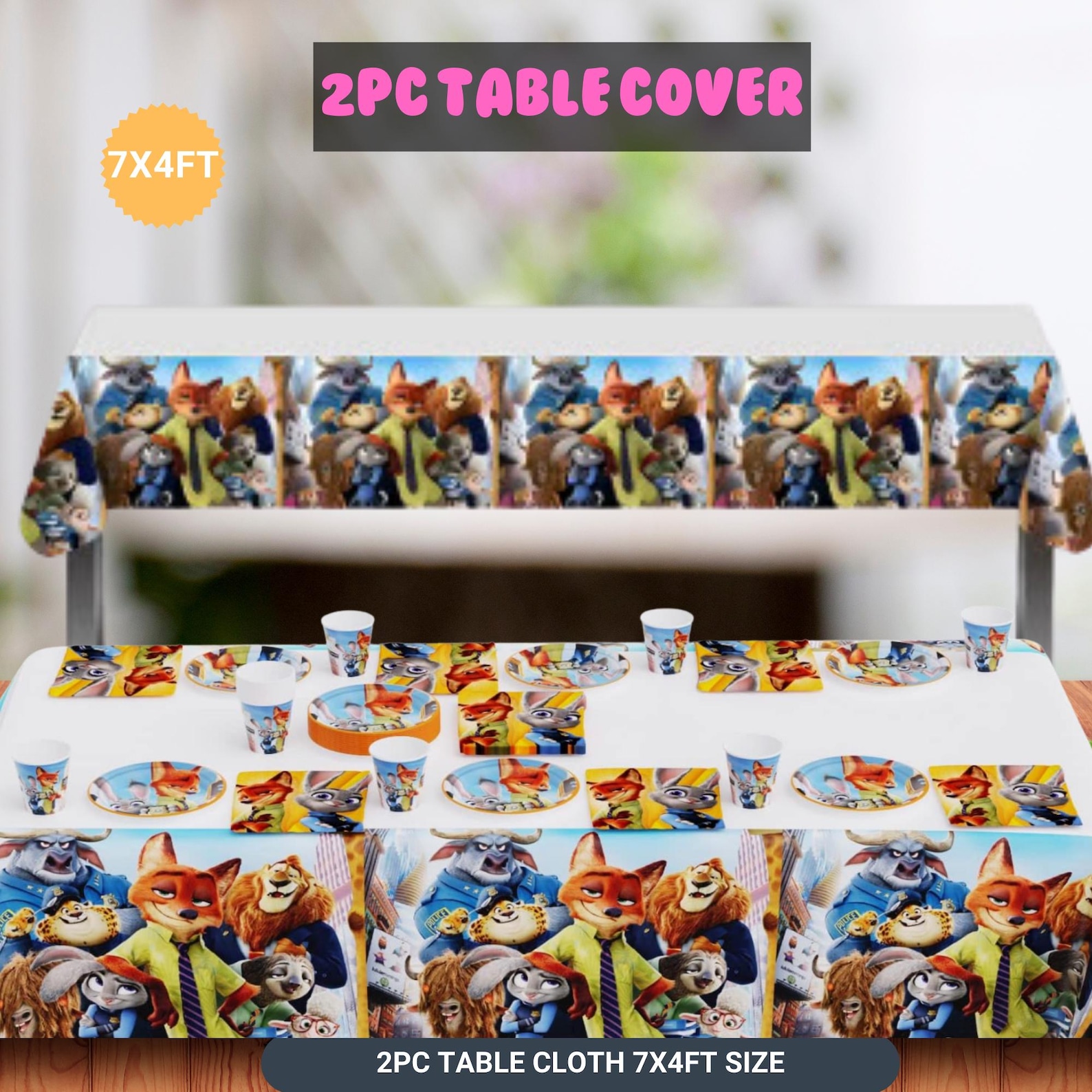 Zootopia Tableware Honeycomb Table Hanging Swirls Theme Party ...